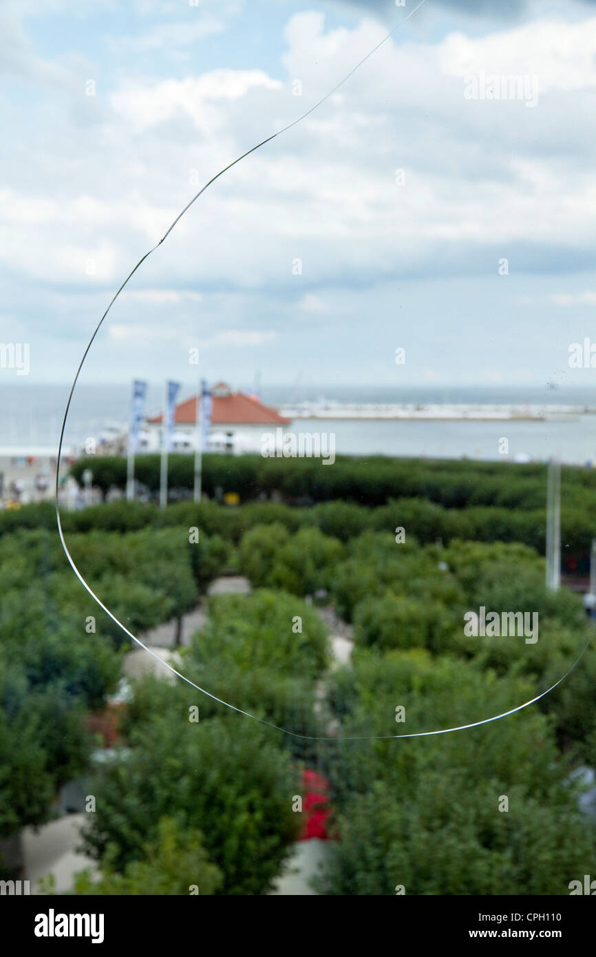 The Molo or pier area of the town of Sopot seen from a bird's eye view ...