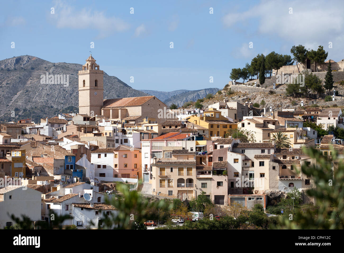Typical View of Small Settlement in Southern Spain - Costa del Sol Area ...
