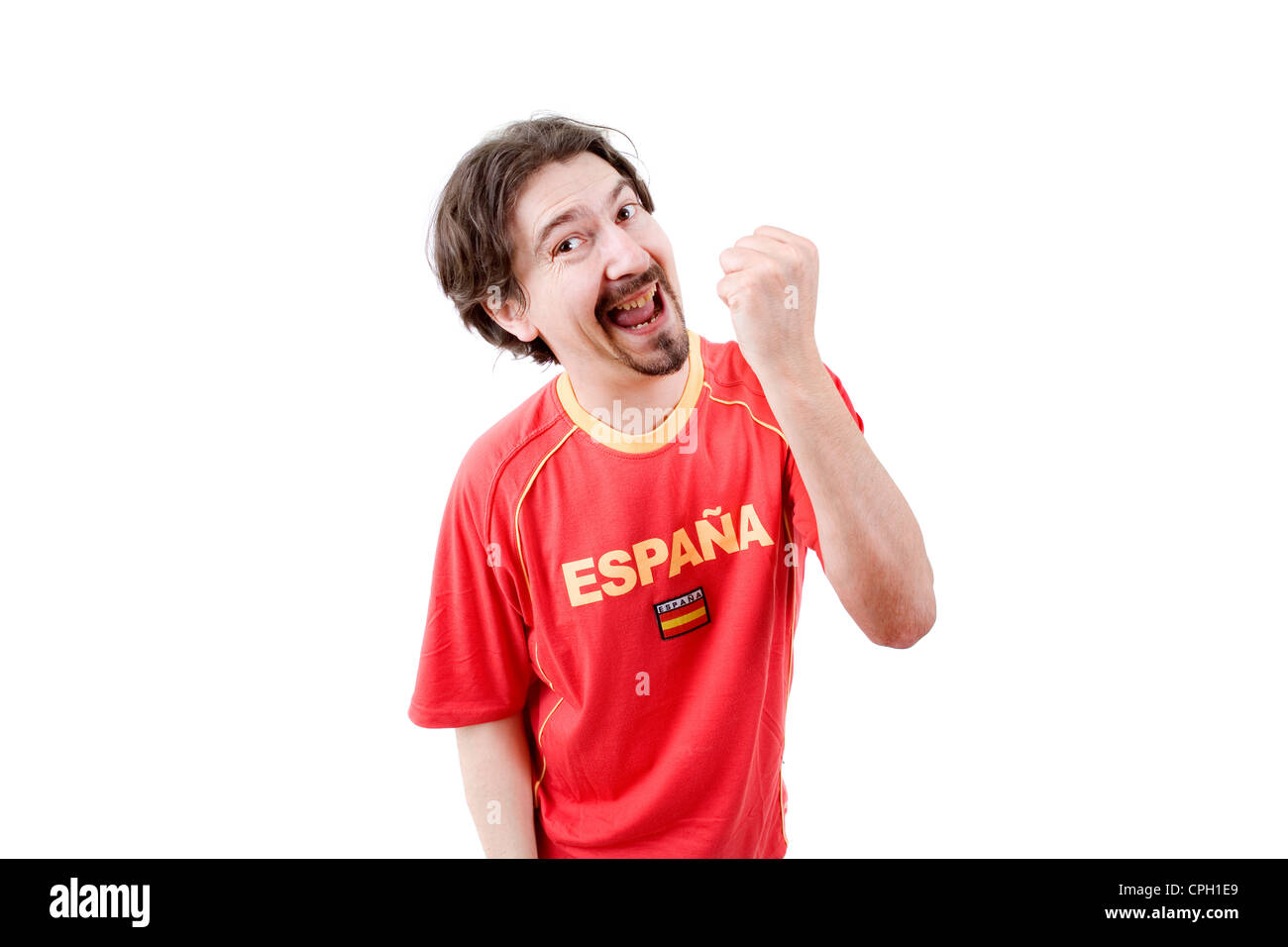 Happy Spanish Man Supporter Isolated High Resolution Stock Photography ...