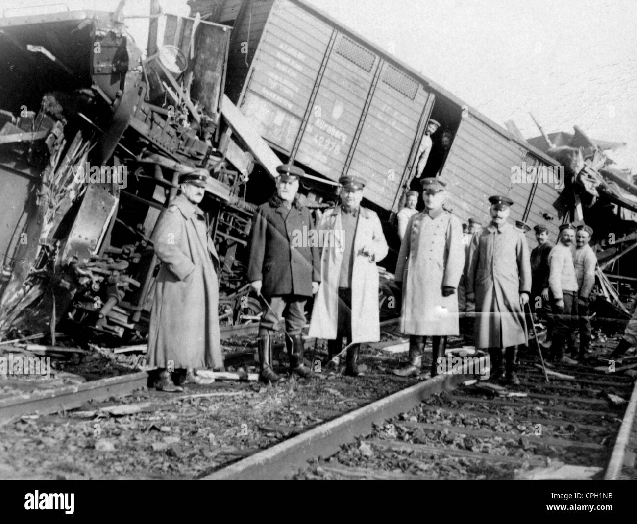 events, First World War / WWI, rear area, train crash in the Ardennes ...