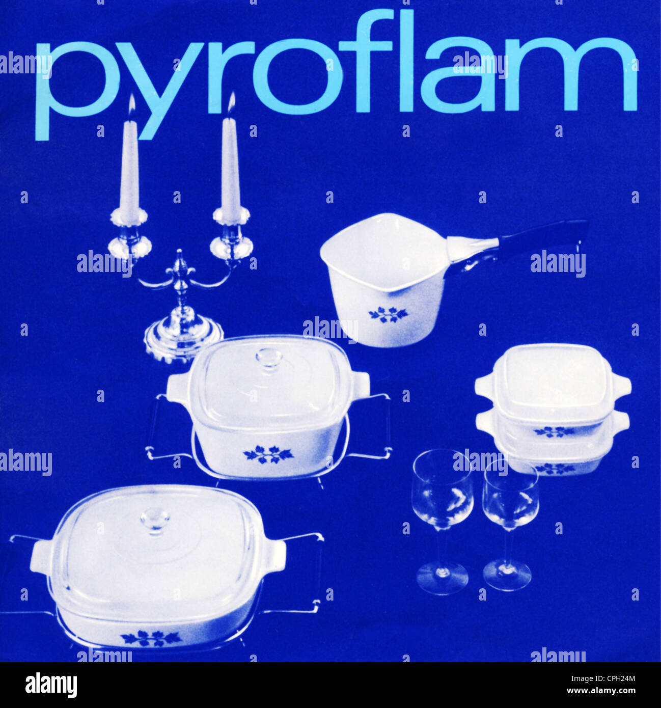 advertising, household, Pyroflam kitchenware, pots and pans, 1970s ...
