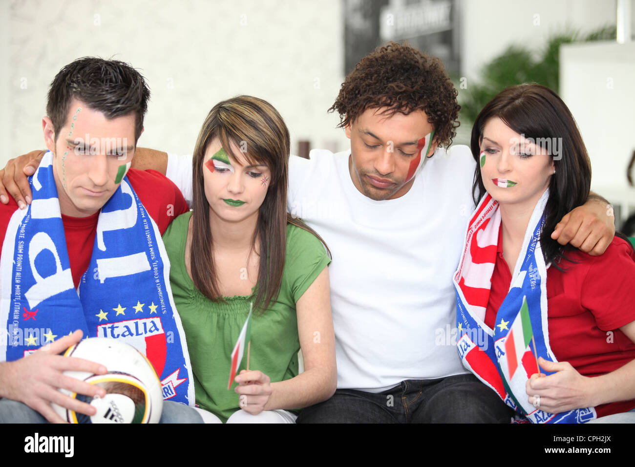 Sad Italian football fans Stock Photo - Alamy