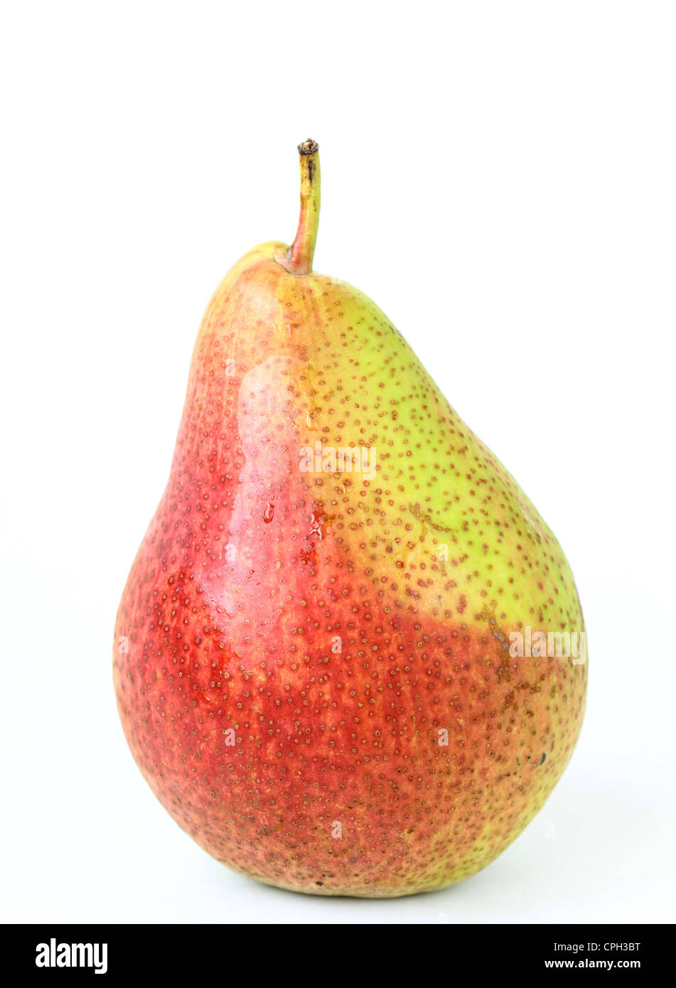 ripe juicy pear on white background Stock Photo - Alamy