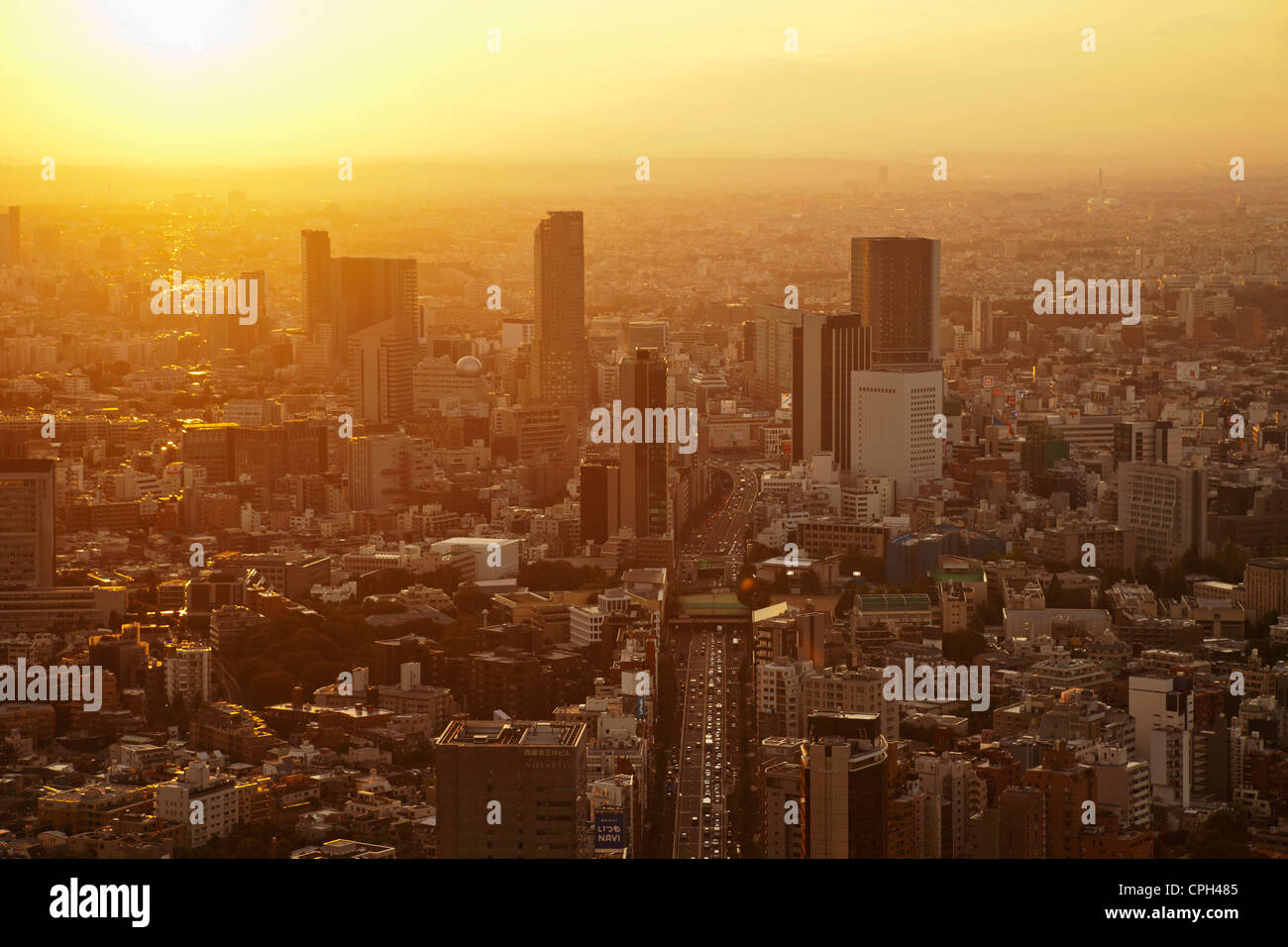 Asia, Japan, Tokyo, Roppongi, Shibuya, City, Skyline, View, Tower, Aerial, Night, View ...
