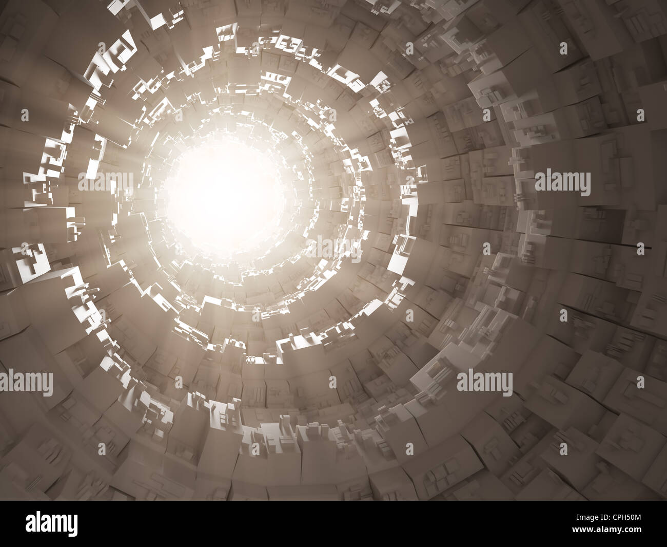 Abstract sci-fi 3d tunnel with strong light and shadow Stock Photo - Alamy