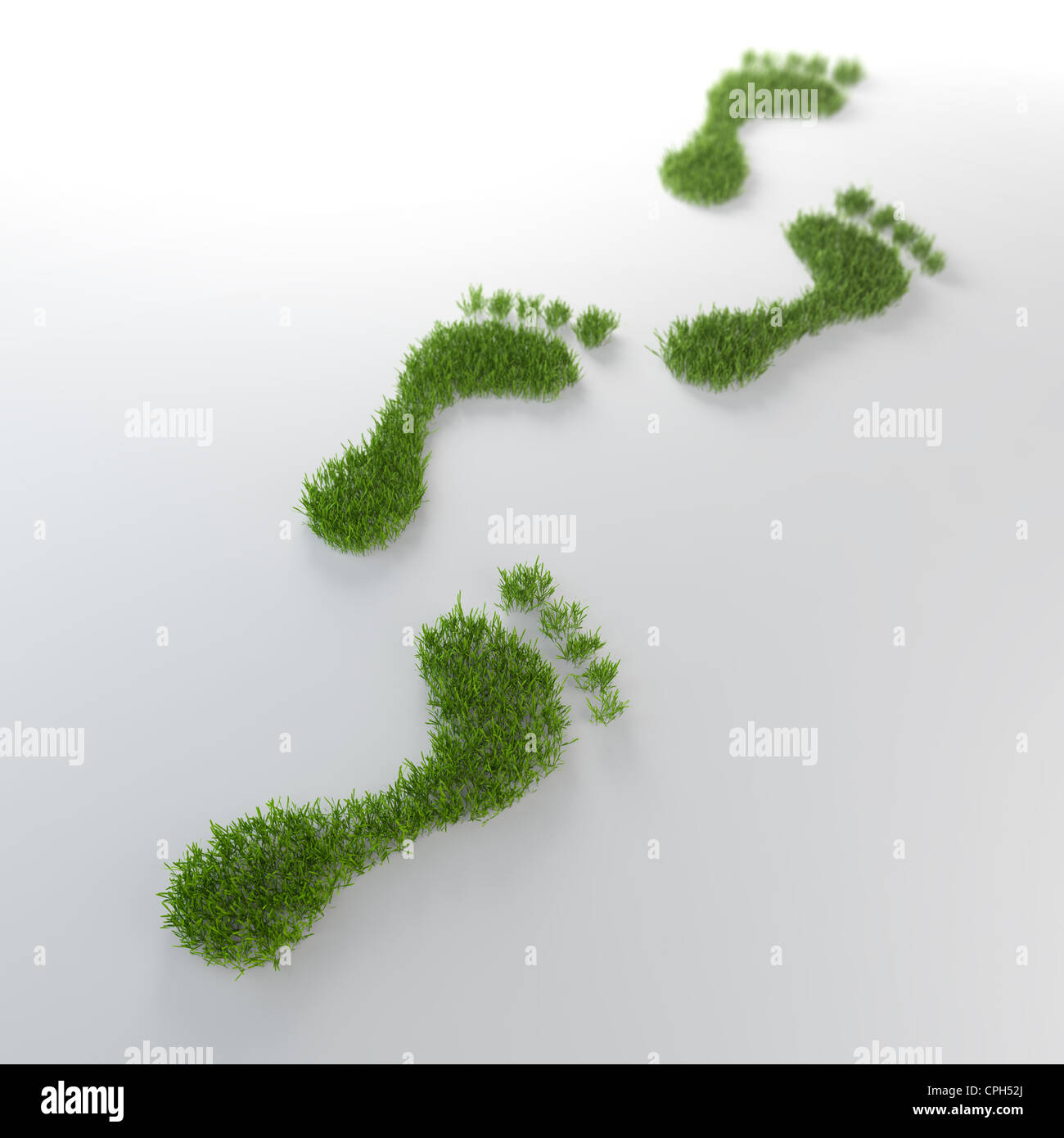 Grass footrpints - environmentla footprint concept Stock Photo - Alamy