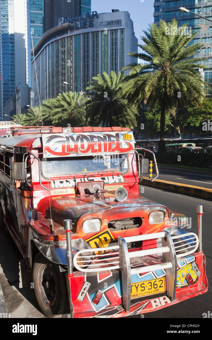 Asia, Philippines, Manila, Makati, Ayala Avenue, Ayala, Jeepneys ...