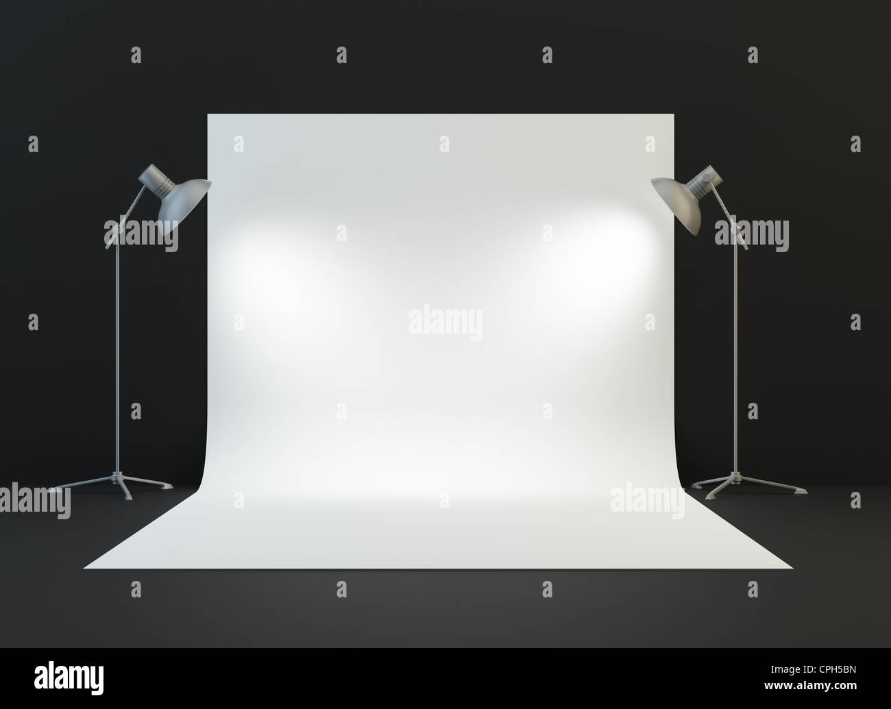 A photography studio with a light set-up and backdrop Stock Photo - Alamy
