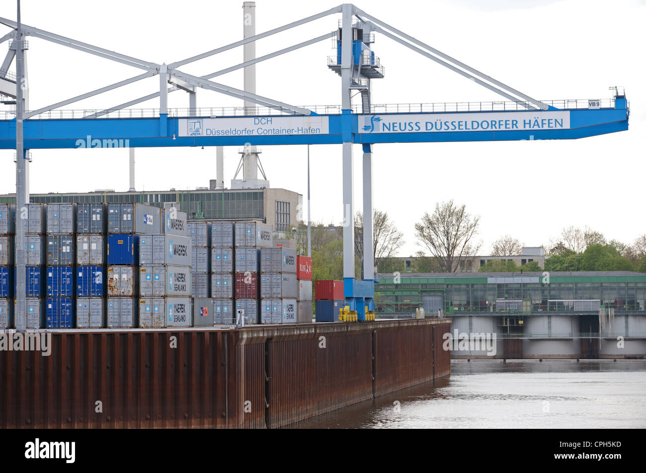 Container terminal Dusseldorf Germany Stock Photo - Alamy