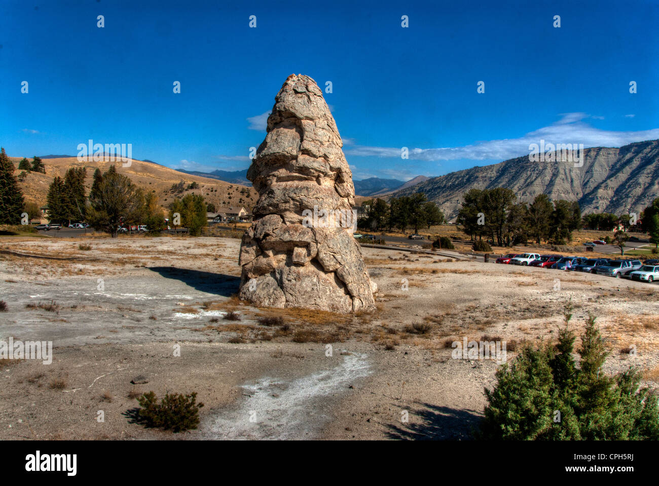 Yellowstone, national park, Wyoming, liberty cap, rock, USA, United ...