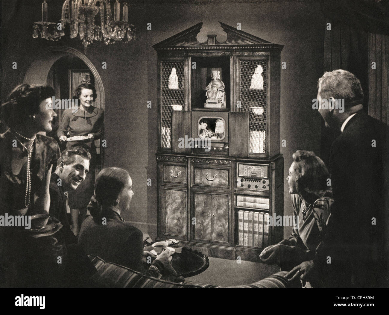 broadcast, television, family is watching television, advertisement for ...
