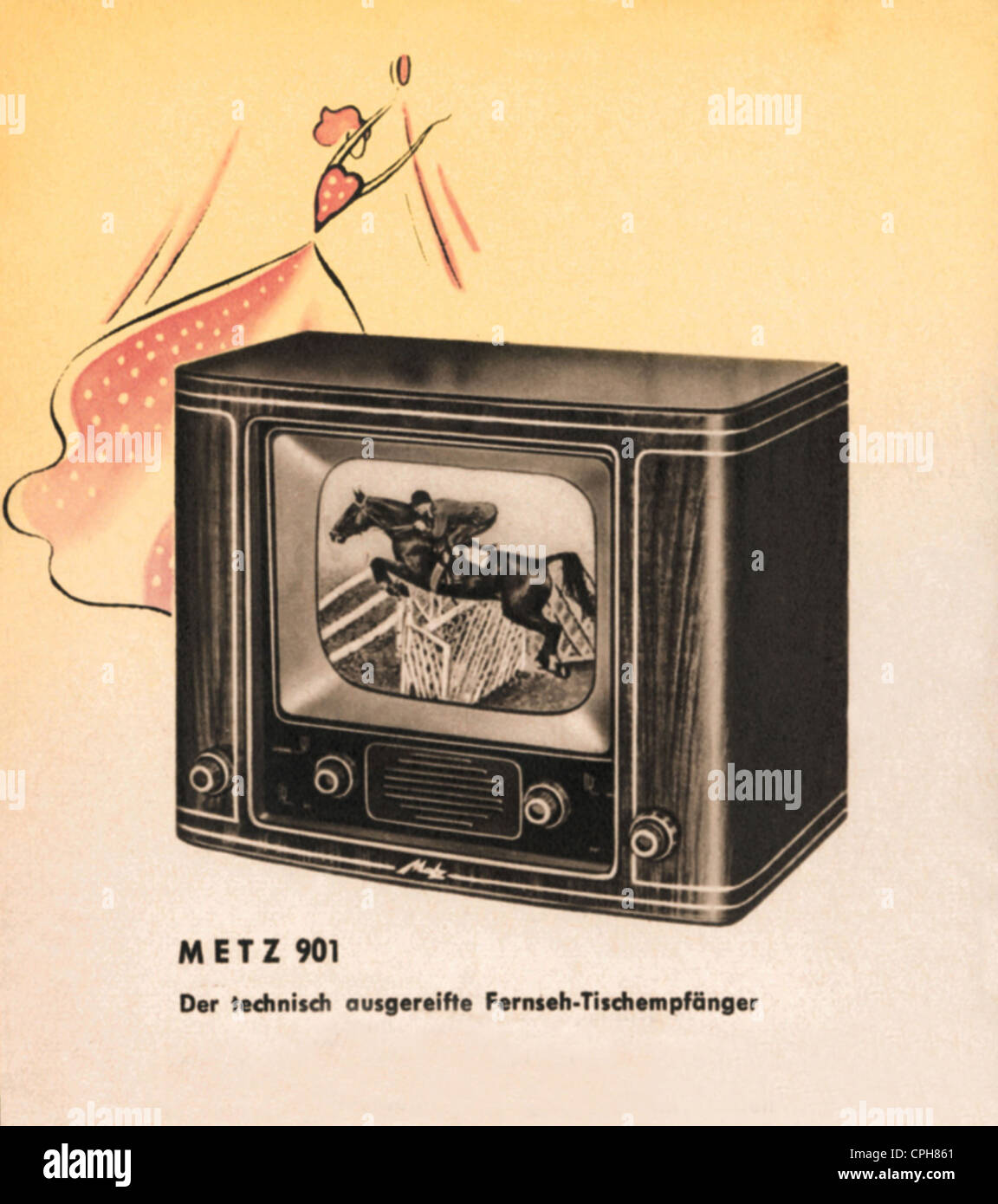 broadcast,television,advertising for Metz tabletop television set 901 W ...