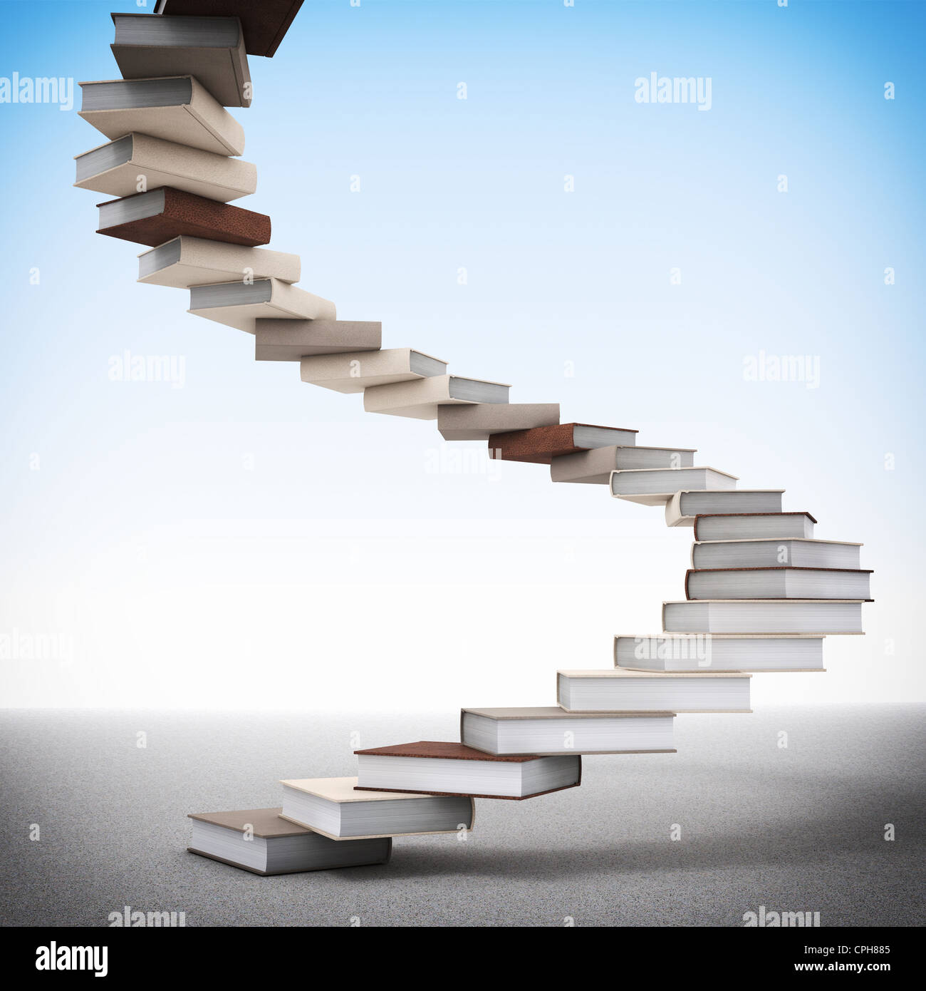 3d image of book stair illustration Stock Photo - Alamy