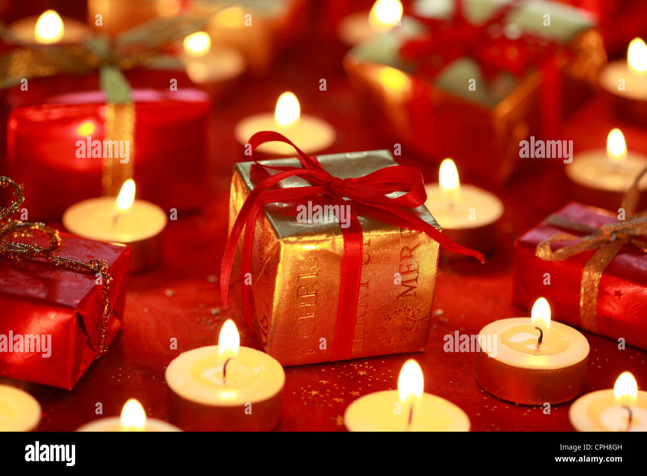 Decoration, present, presents, candle, candles, light, close-up, parcel ...