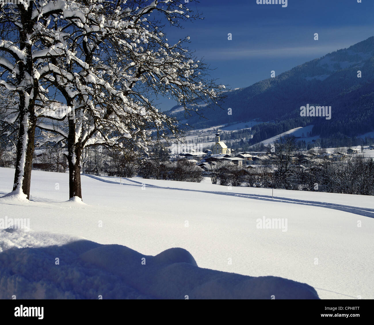 Austria, Europe, Tyrol, Söll, winter, snow, travel, skiing area, skiing ...