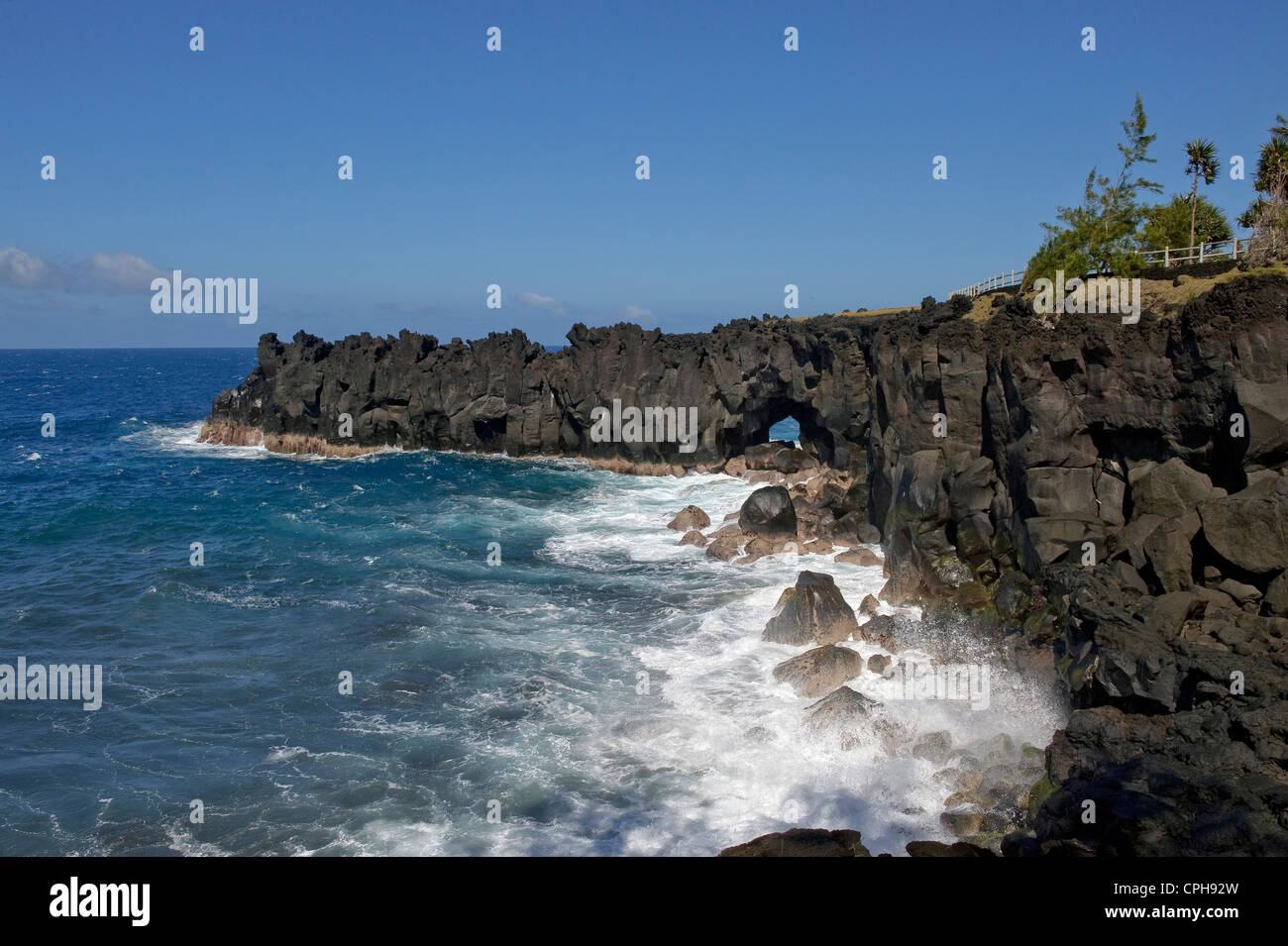 Cap Mechant, Africa, Indian ocean, La Reunion, cliff coast, sea ...