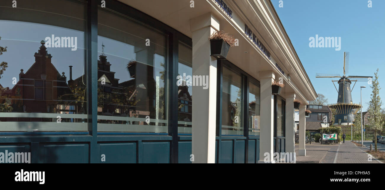 Netherlands, Holland, Europe, Woerden, windmill, spring, reflections ...