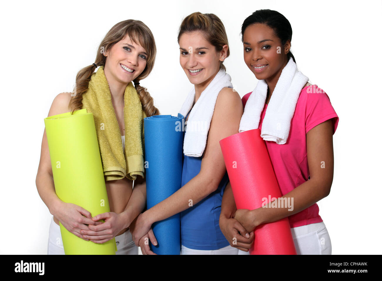 Woman getting ready for gym class Stock Photo - Alamy