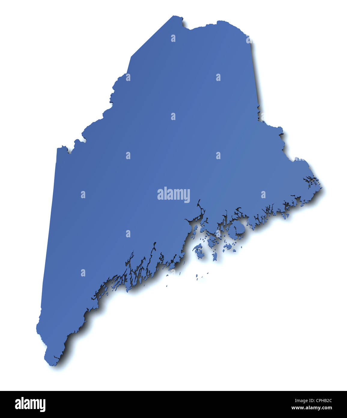 Maine map hi-res stock photography and images - Alamy