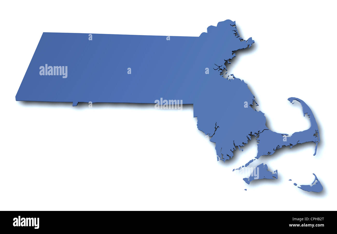 Massachusetts state map hi-res stock photography and images - Alamy