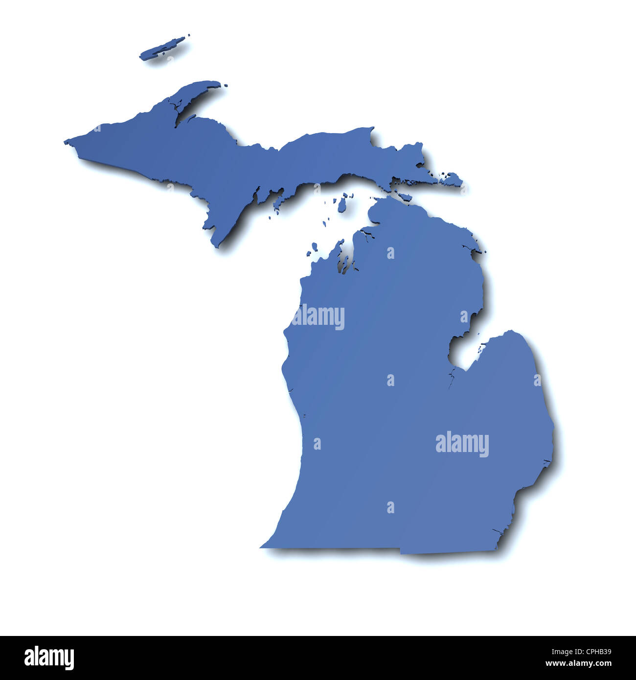 Map of michigan state hi-res stock photography and images - Alamy
