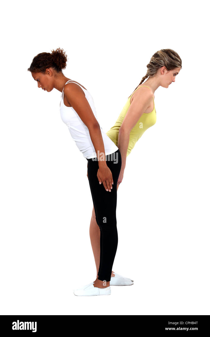 Women making the letter Y Stock Photo - Alamy