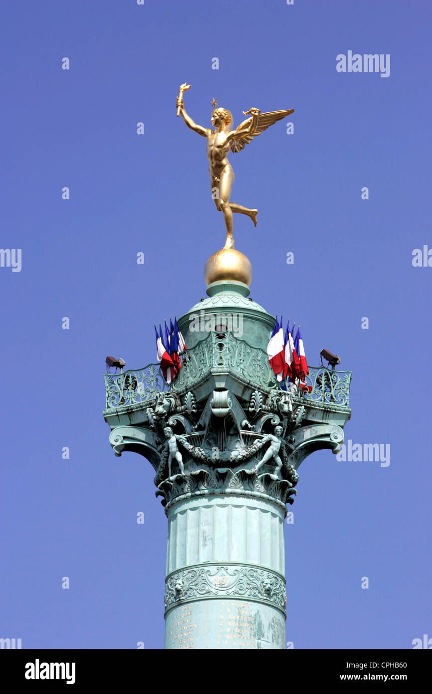 July Column in The Place de la Bastille, Paris Stock Photo - Alamy
