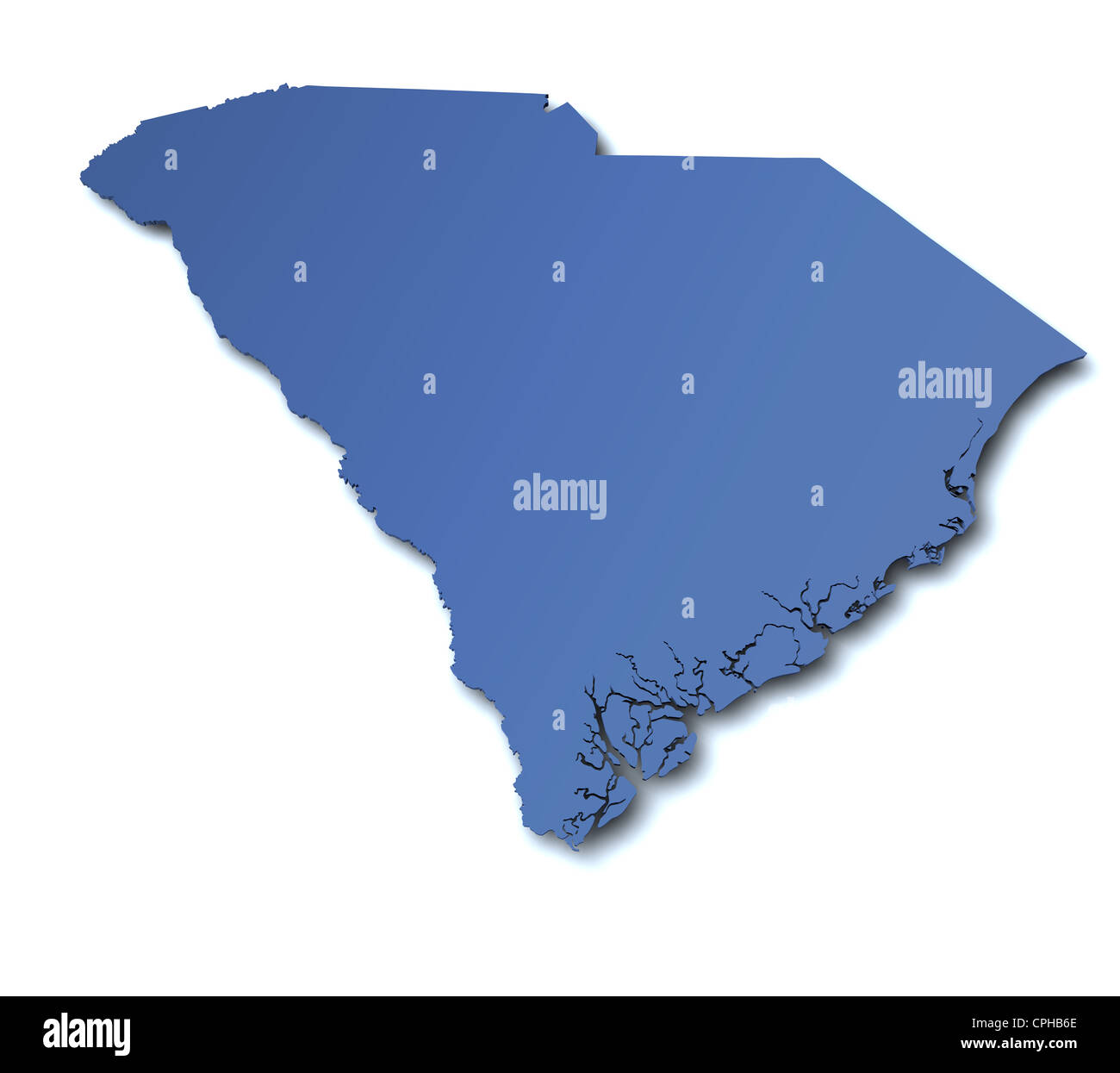 3d rendered map of the state of South Carolina - USA Stock Photo - Alamy