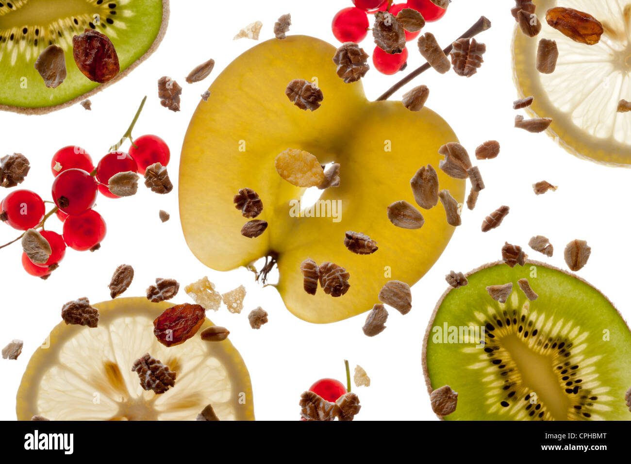 Still life of healthy breakfast and translucent background Stock Photo ...