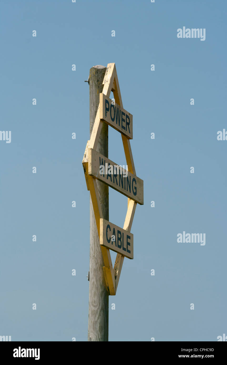 Cable warning sign hi-res stock photography and images - Alamy