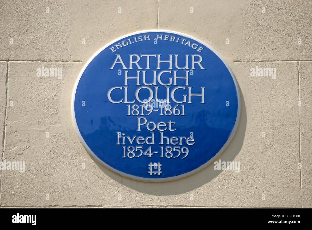 english heritage blue plaque marking a home of poet arthur hugh clough ...