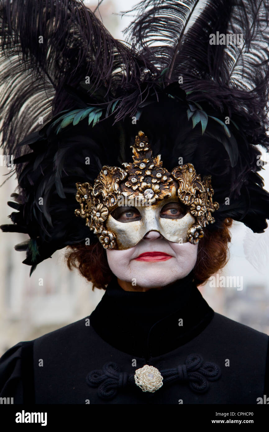 people with fancy dress in Carnival of Venice. Venice, Italy Stock ...