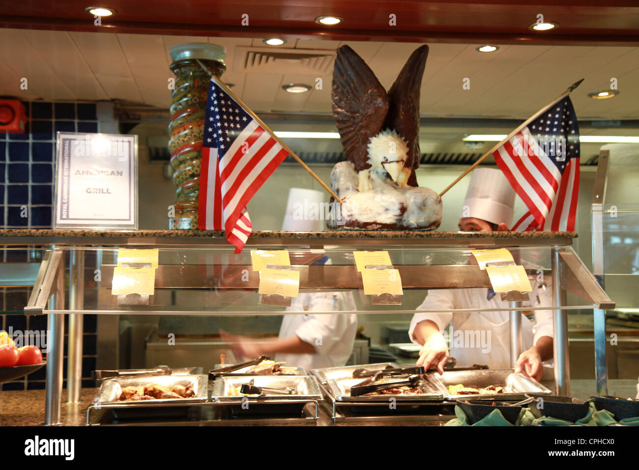Display of food in buffet style on cruise ship Stock Photo - Alamy