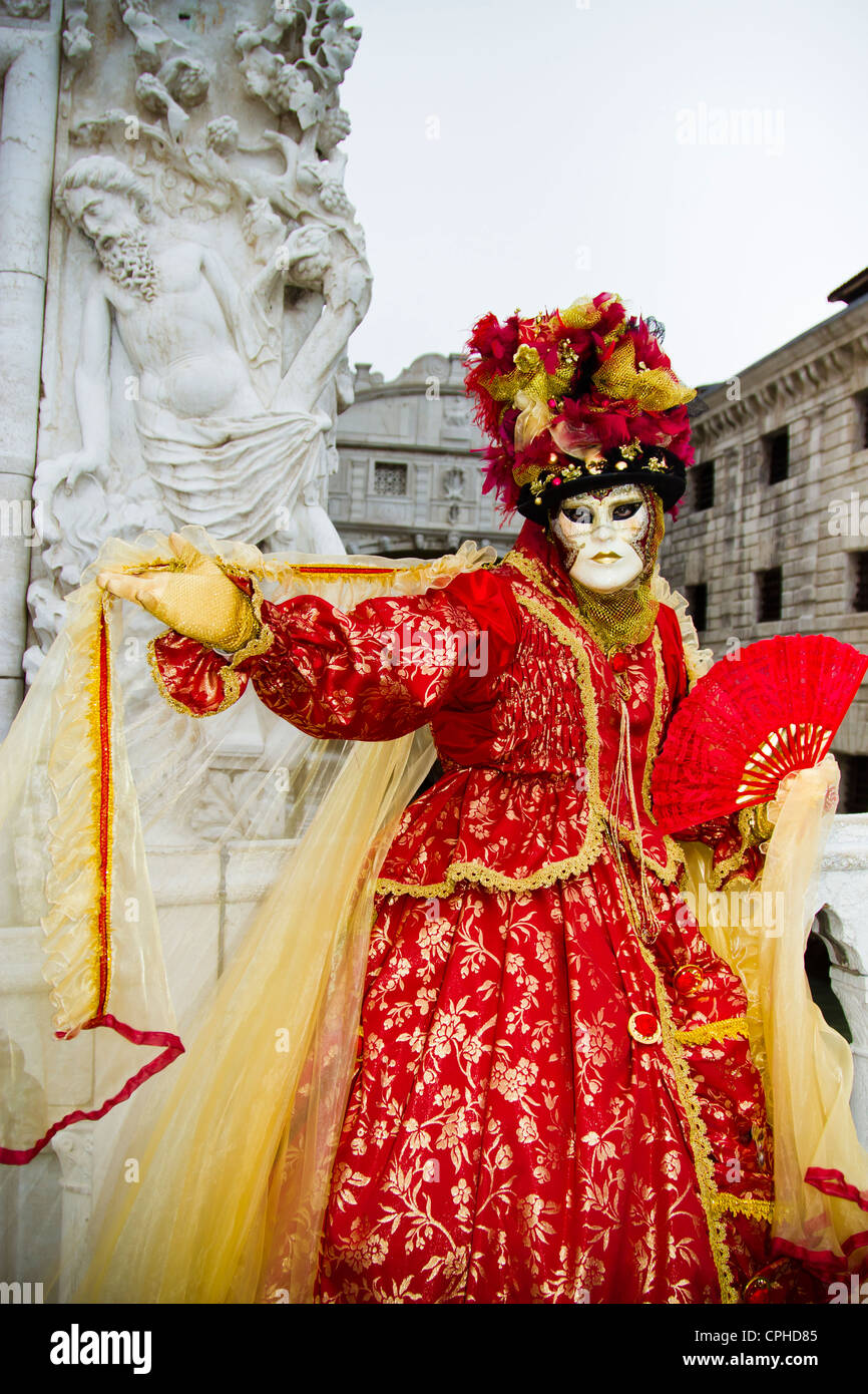 people with fancy dress in Carnival of Venice. Venice, Italy Stock ...