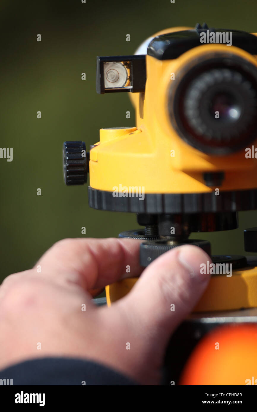 Close-up of land surveying equipment Stock Photo - Alamy