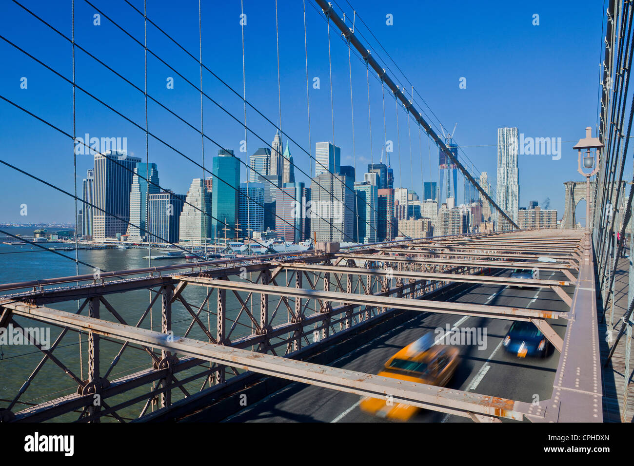 USA, United States, America, New York, Manhattan, bridge, Brooklyn ...