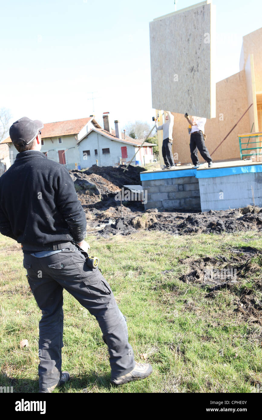 Construction of a house Stock Photo - Alamy
