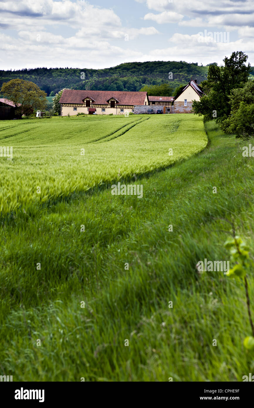 a rural lansdscape near Coburg in Germany Stock Photo - Alamy