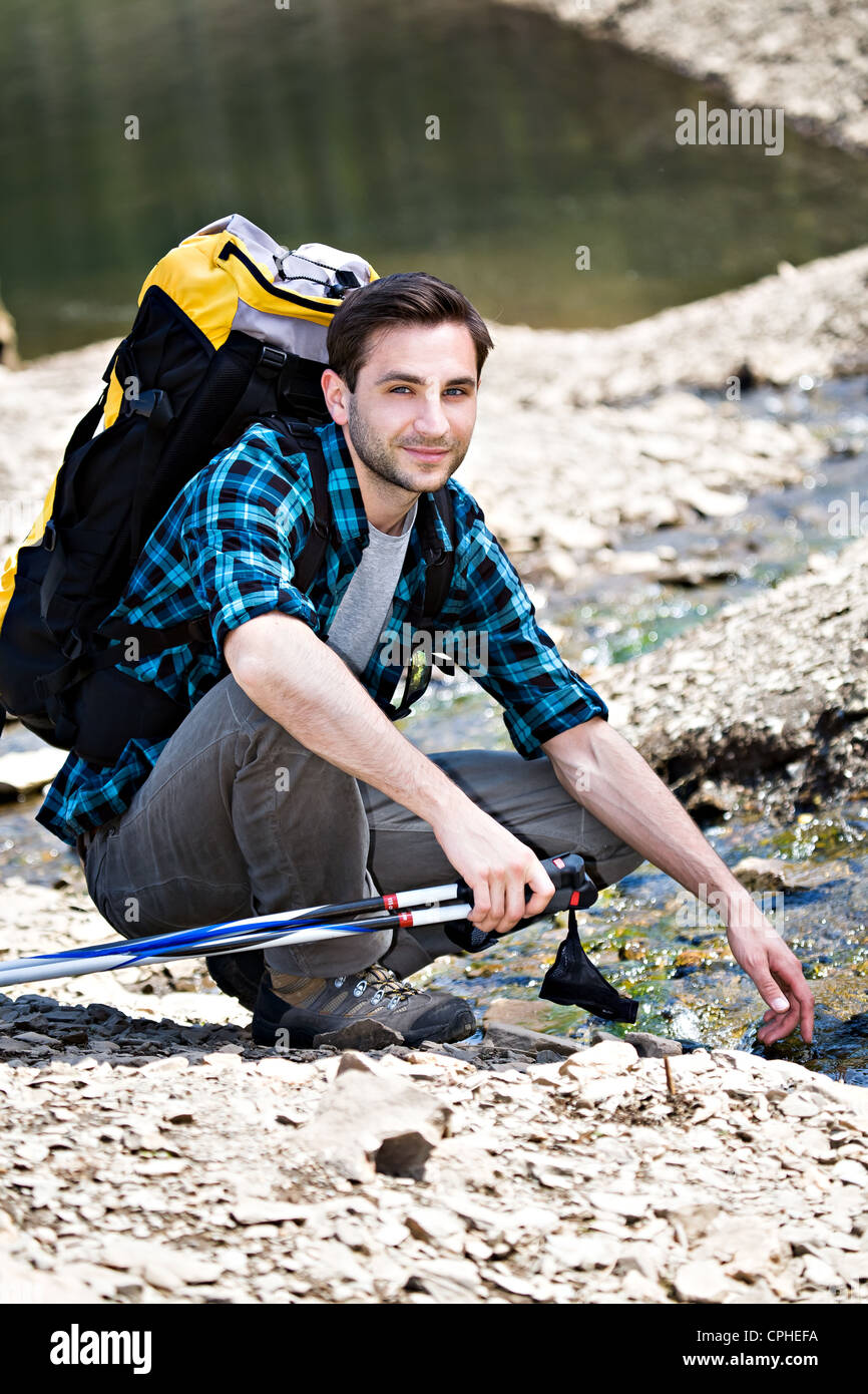 Man walking hiking in nature hi-res stock photography and images - Alamy