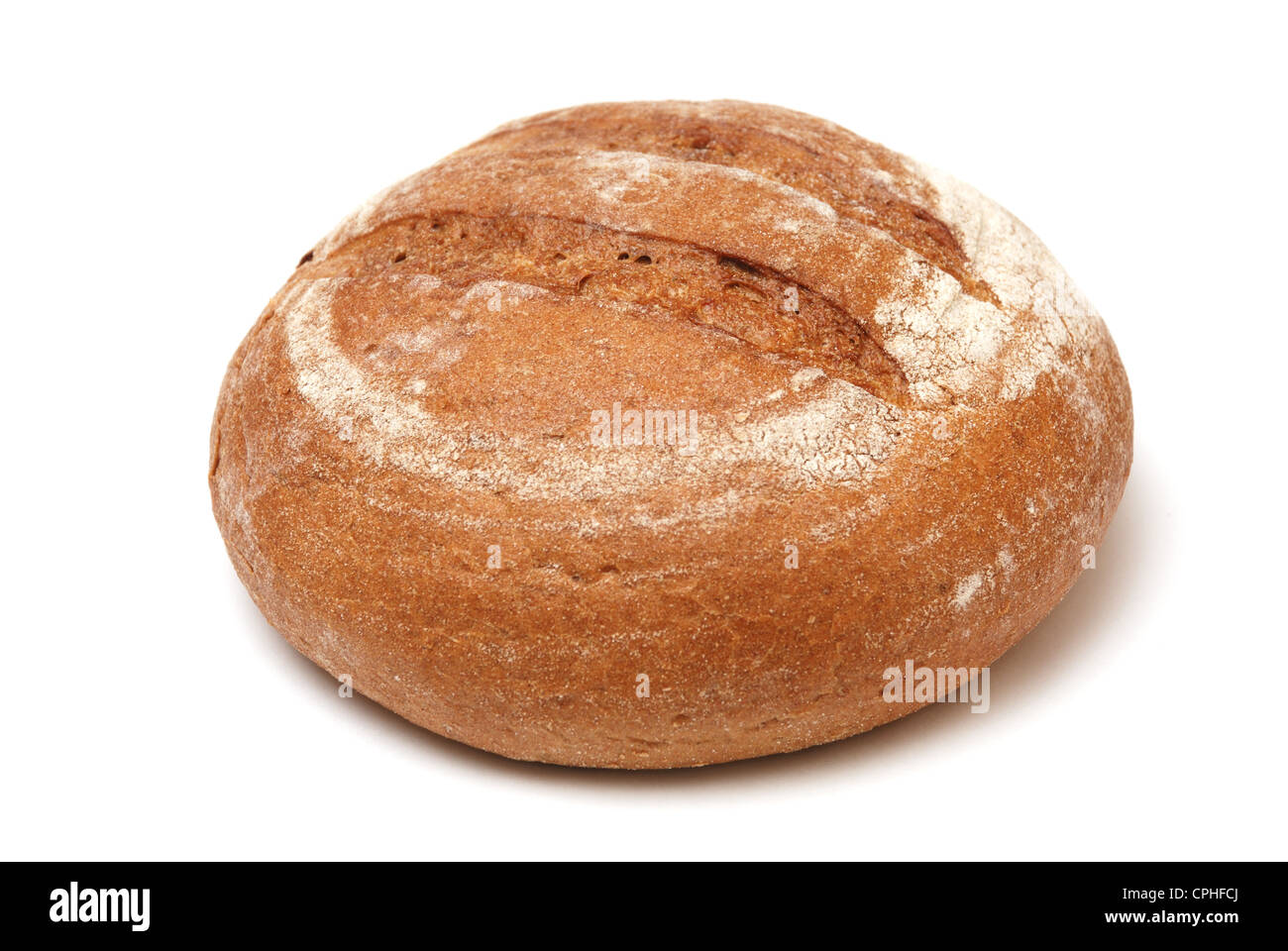 one loaf of newly-baked bread over white Stock Photo - Alamy