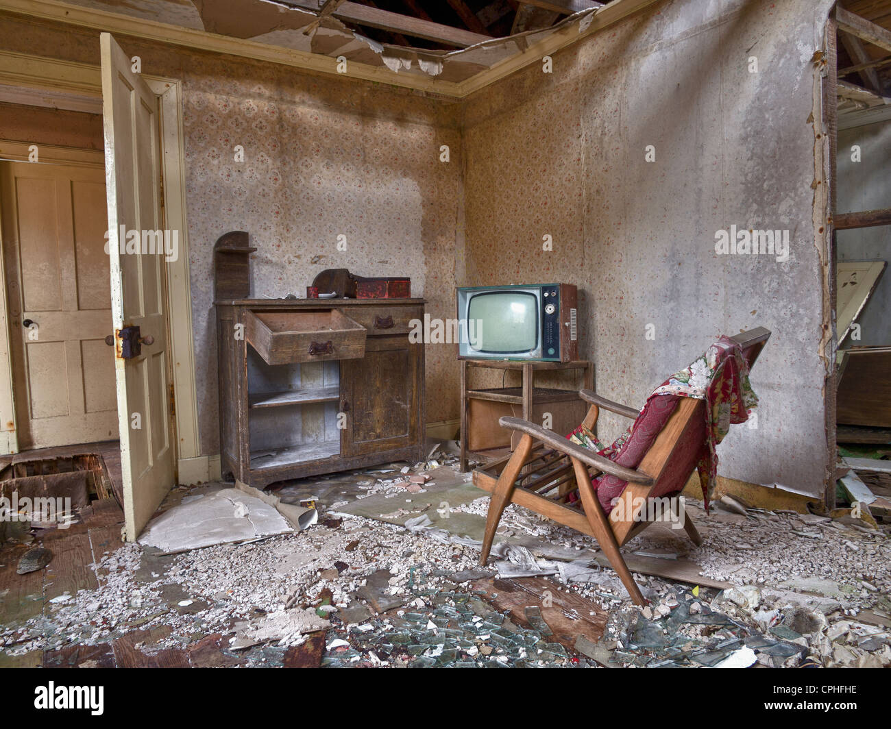 Living Room in Uninhabited House, Scalpay, Scotland Stock Photo - Alamy