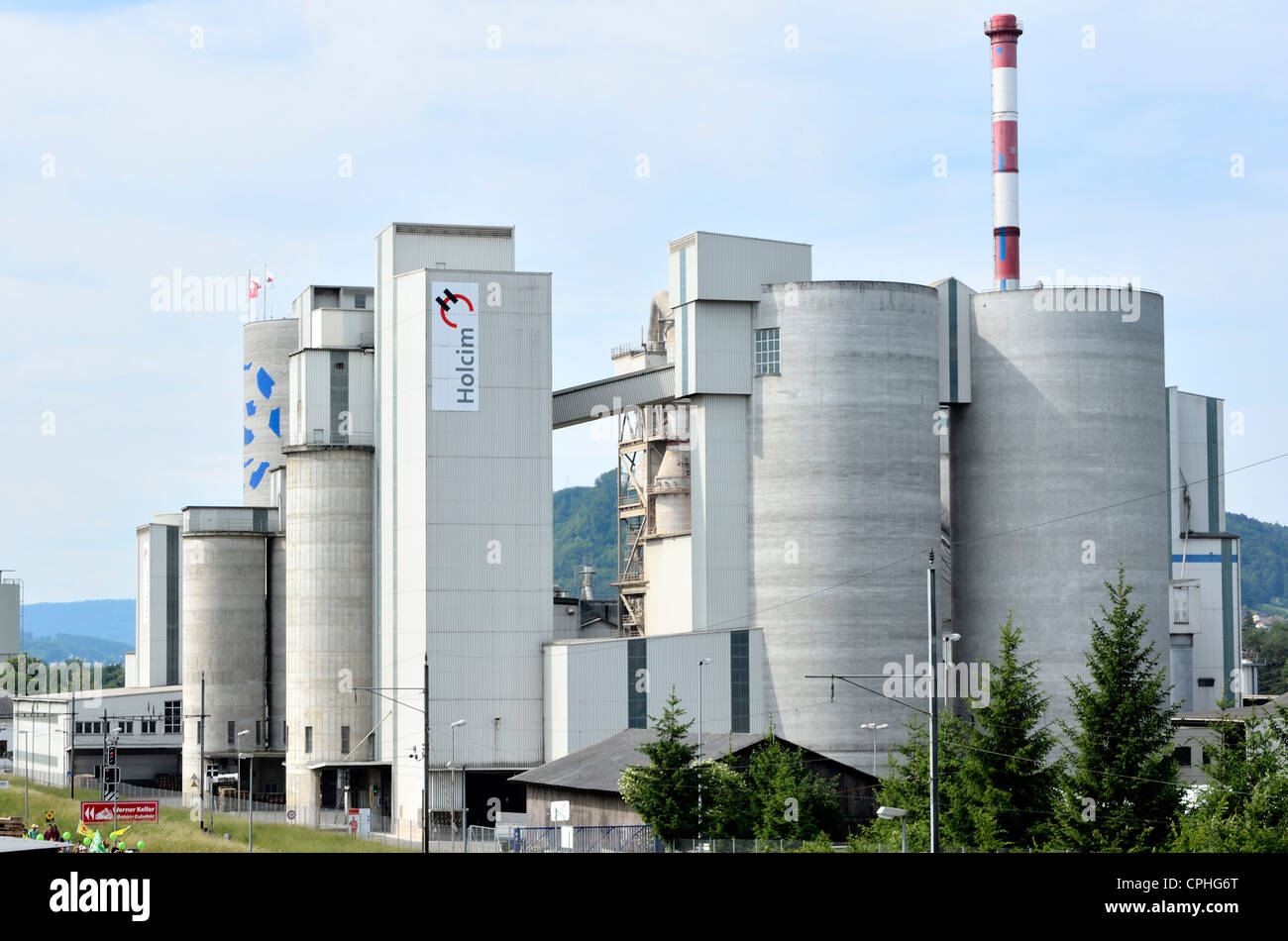 Holcim, cement, factory, complex, enclosure, industry, modern, logo ...
