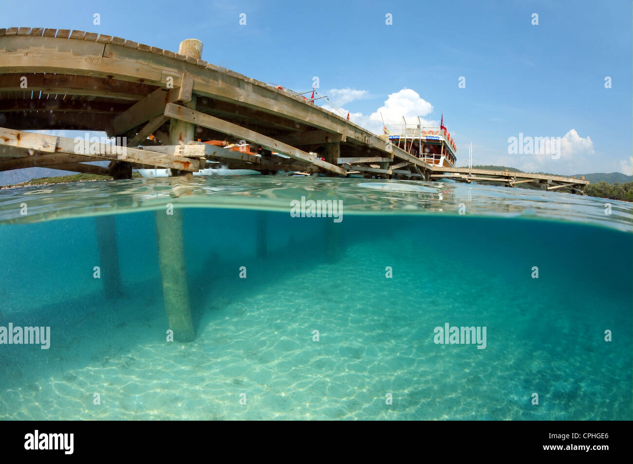 Split level, mooring, Cleopatra island (Sedir Island), Aegean Sea ...