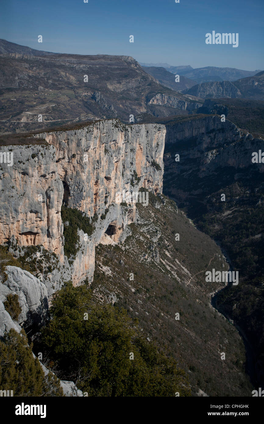 France, Europe, Verdon, gulch, Provence, scenery, rock, cliff, river ...