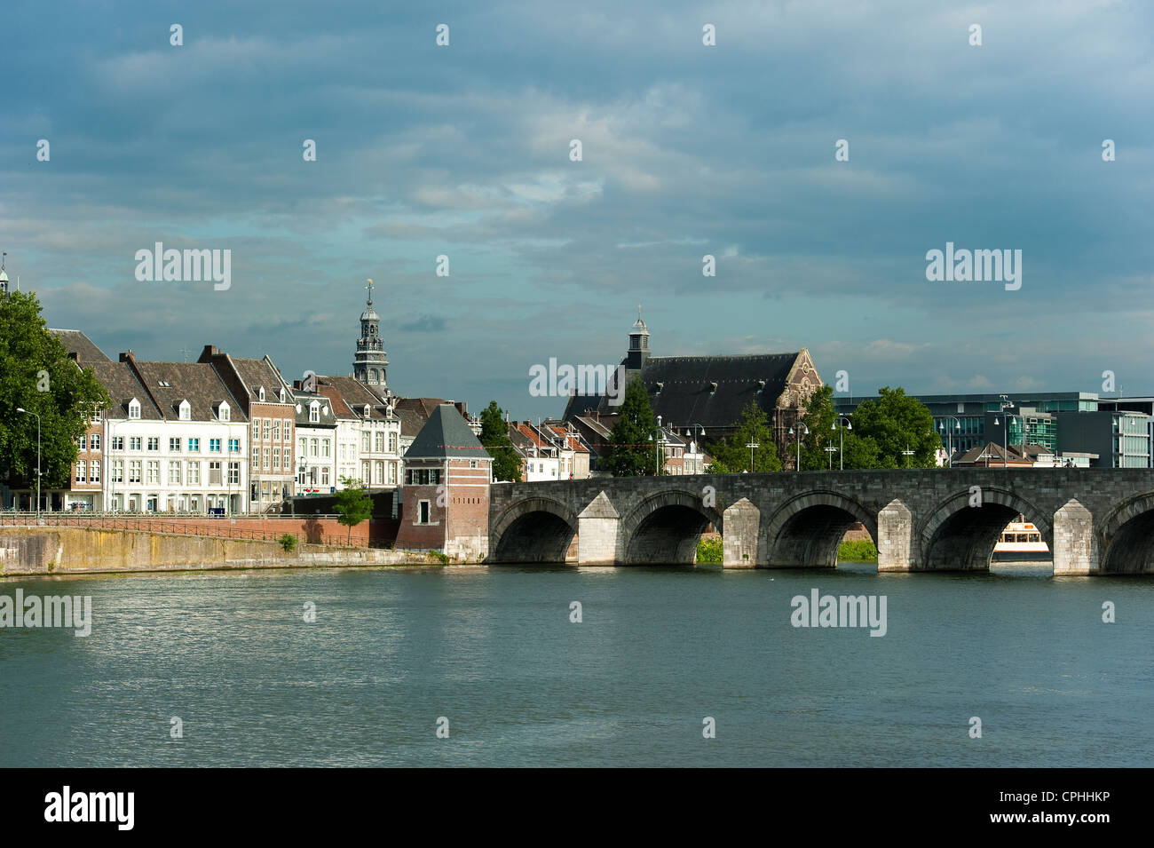 Saint Servatius Bridge on the river Maas, Maastricht, Limburg, The ...