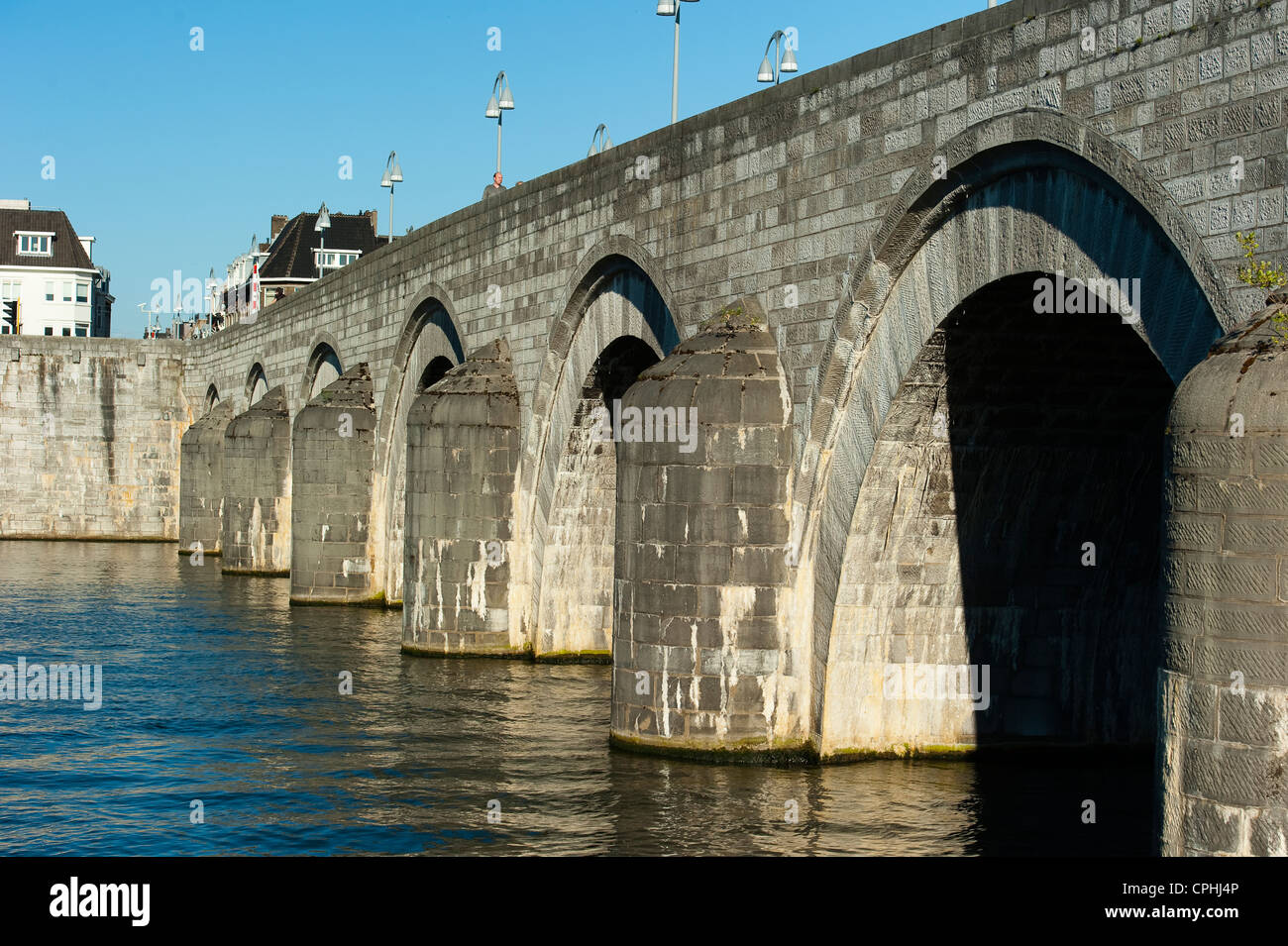 St. Servatius Bridge on the River Maas, Maastricht, Limburg, The ...