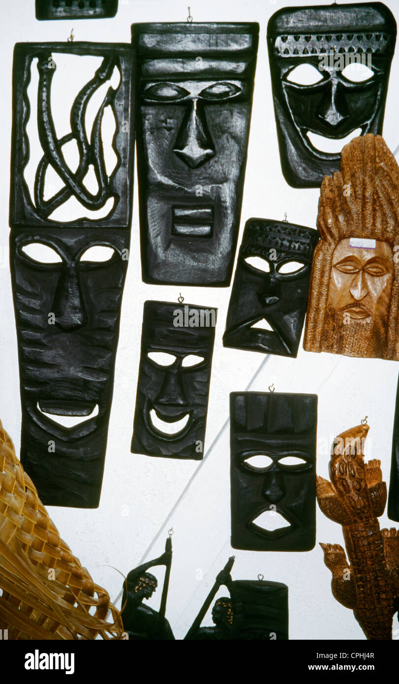 Scarborough Tobago Local Crafts Masks Stock Photo - Alamy