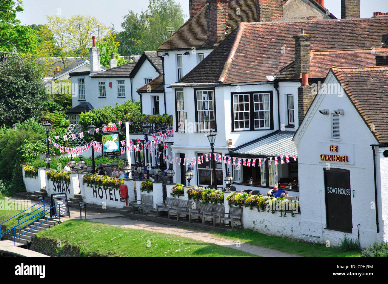 The Swan Hotel, The Hythe, Egham, Surrey, England, United Kingdom Stock ...