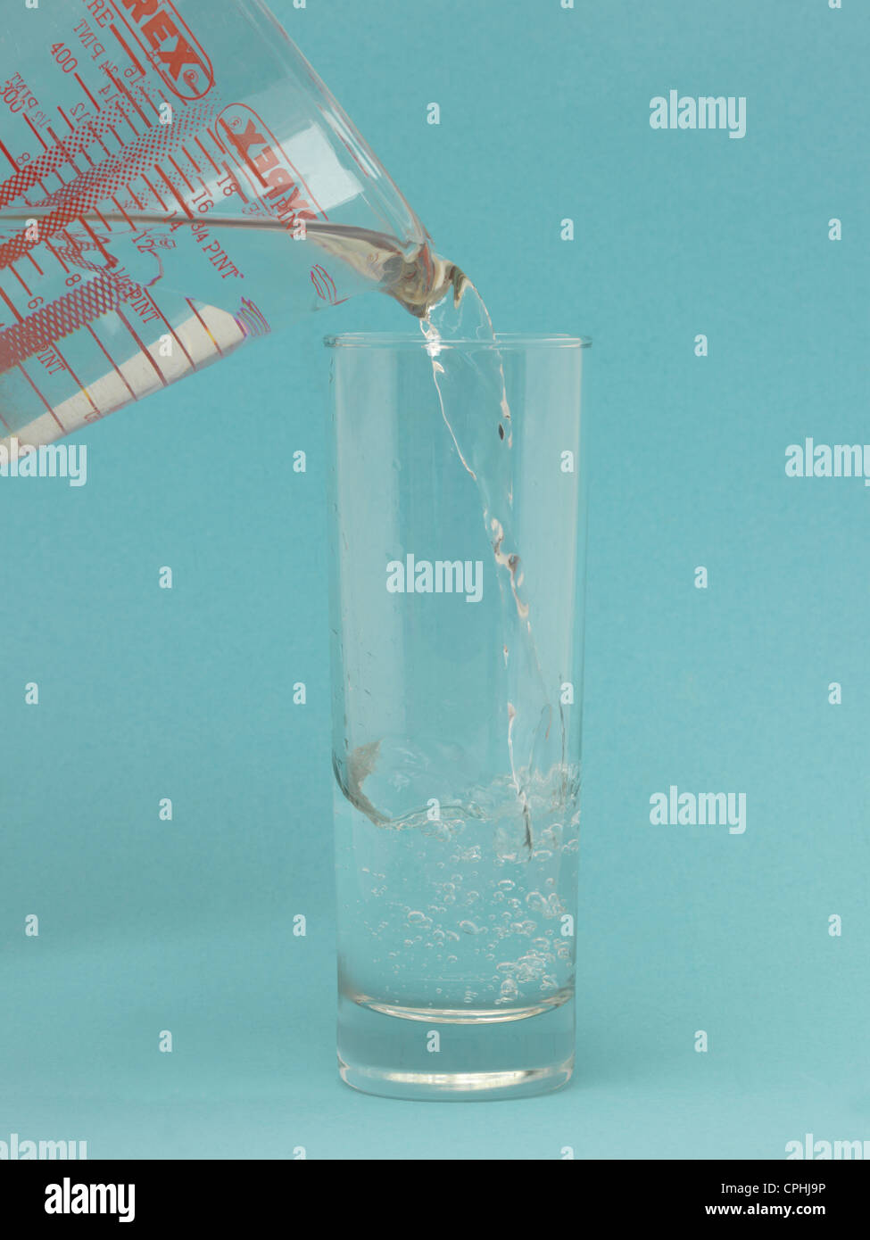 Pouring Water into a Glass Stock Photo - Alamy