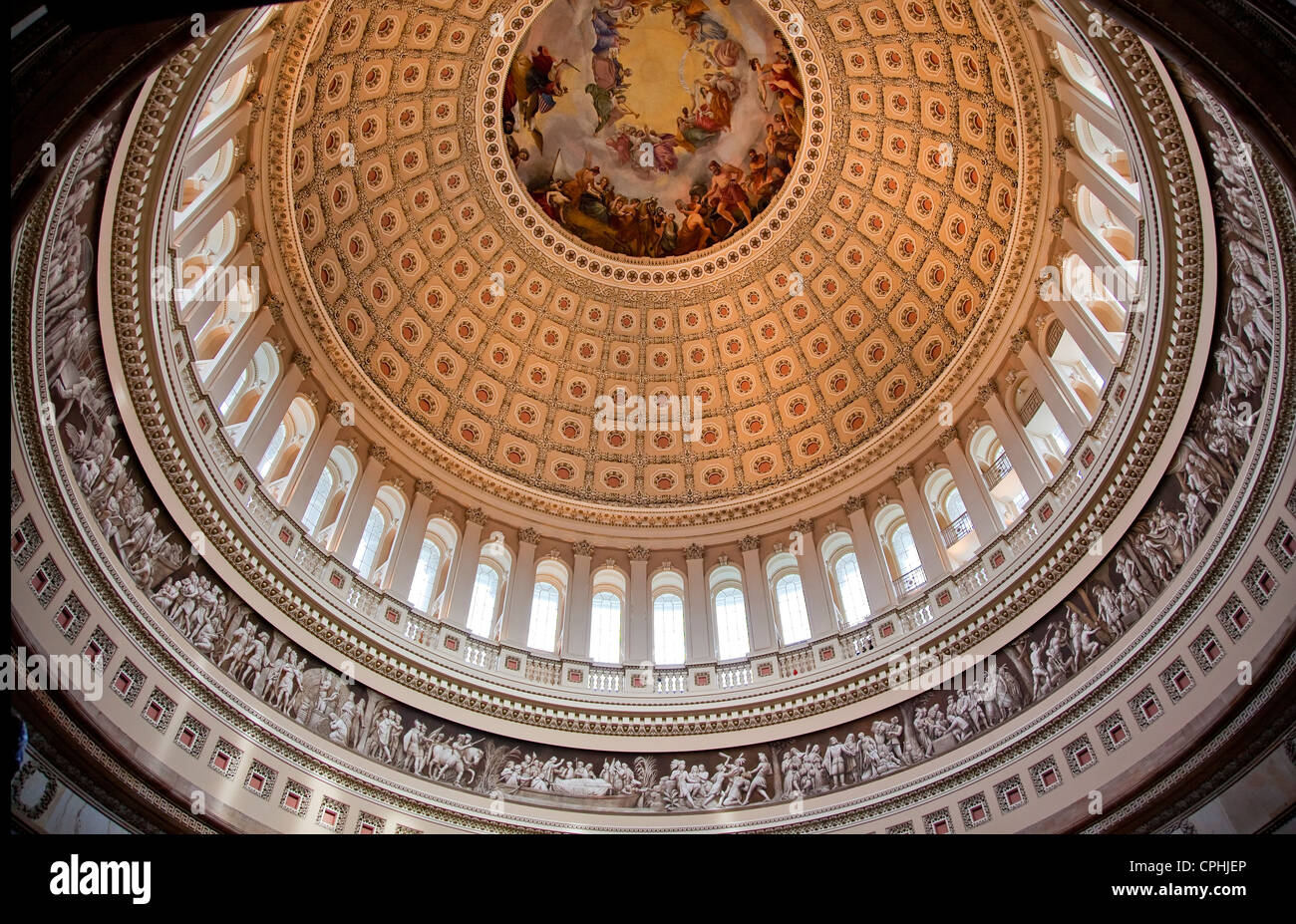 US Capitol Round Dome Rotunda Apotheosis George Washington Washington ...